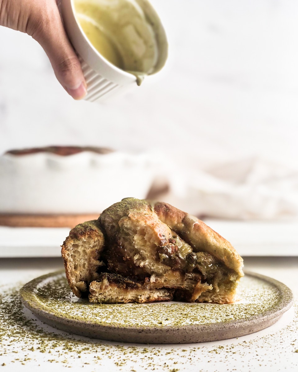 Red bean bread with matcha glaze | Halicopter Away